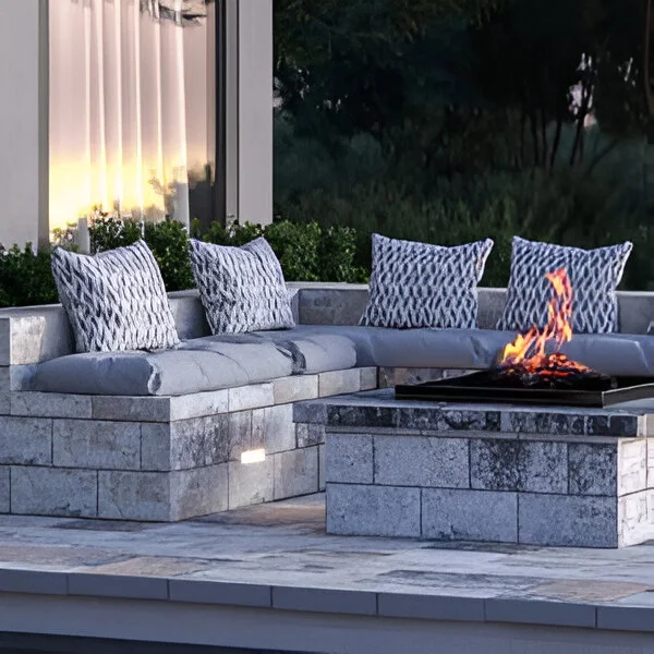 Cascade 18" x 8" x 8" Corner Block | Orange Pavers